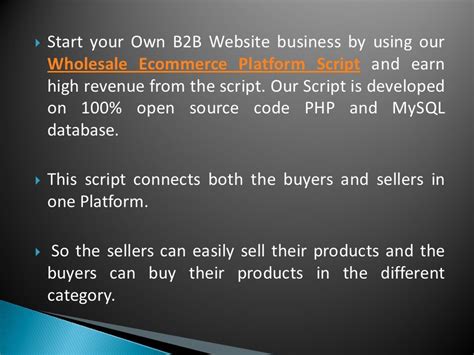 wholesale ecommerce platform script b2b lead generation script b2b