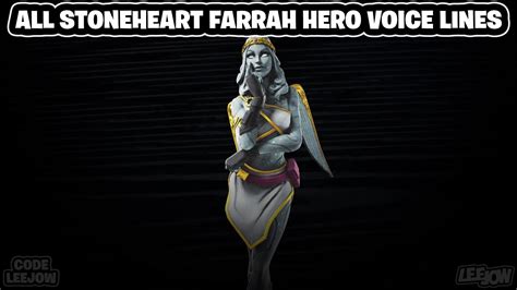 Fortnite Stoneheart Farrah All Hero Voice Lines Stw Youtube