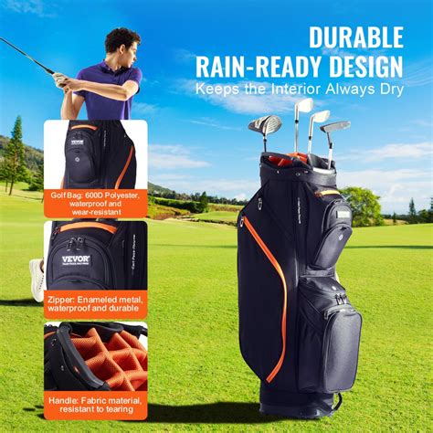 Vevor Golf Cart Bag With 14 Way Organizer Divider Top 36” 13 Pockets