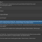 Importing Error With Assets AdventureCreator Prefabs Automatic