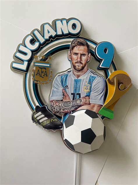 Messi Cake Topper Messi Soccer Soccer Cake Topper 3d Cake Topper Etsy
