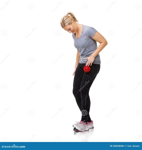 Getting Firm Thighs A Young Woman Getting In Shape Using An Exercise