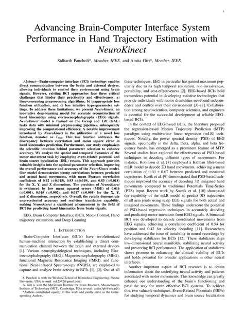 Pdf Advancing Brain Computer Interface System Performance In Hand