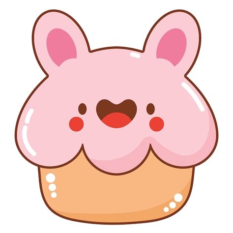 Free Vector Kawaii Bunny Cupcake