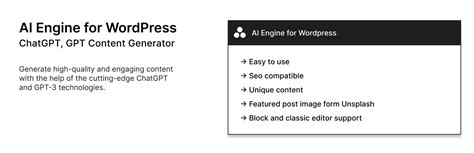 Ai Engine For Wordpress Chatgpt Gpt Content Generator Plugin