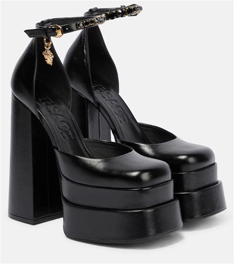 Versace Medusa Aevitas Leather Platform Pumps Versace