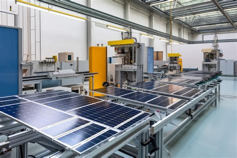 Premium Photo Industrial Solar Panel Manufacturing Plant With