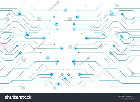 Digital Circuit Lines Technology Abstract Futuristic Stock Vector