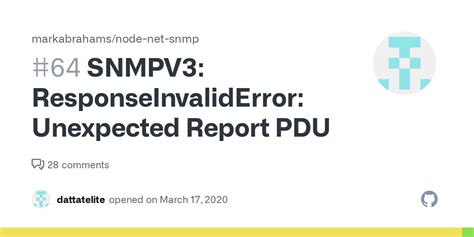 snmpv3 responseinvaliderror unexpected report pdu · issue 64