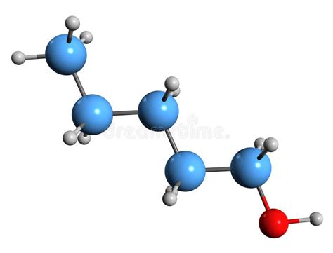 3d Image Of Amyl Alcohol Skeletal Formula Stock Illustration