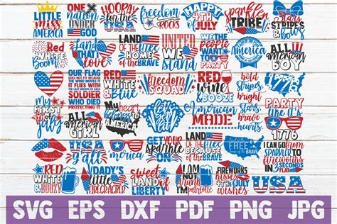 HUGE 4th Of July SVG Bundle Independence Day SVG Cut Files By