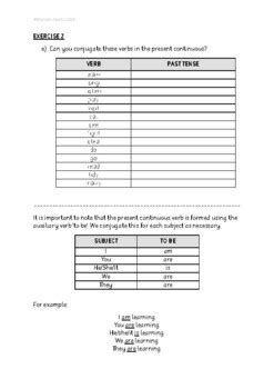 Present Continuous Workbook EAL Friendly By Ellemenohpee TPT
