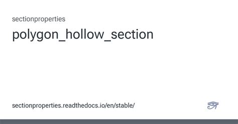 Polygonhollowsection Sectionproperties Documentation