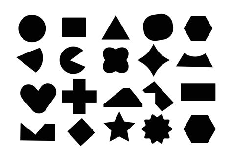 Clean Basic Shape Symbols Flat Design Shape Elements Assorted