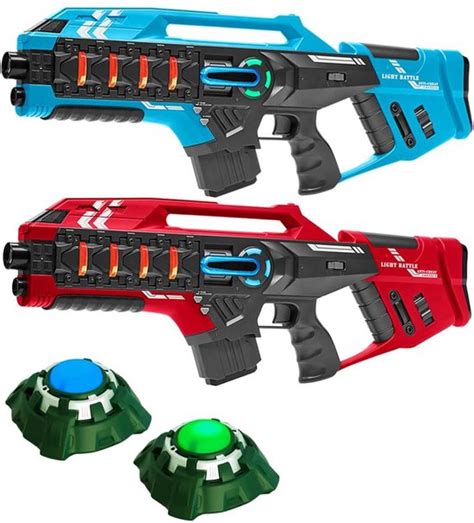 Light Battle Connect Lasergame Set Rood Blauw 2 Mega Blasters 2