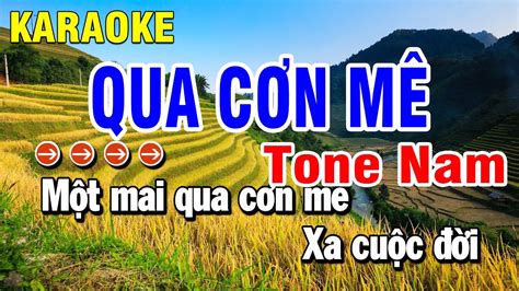 Karaoke Qua Cơn Mê Nhạc Sống Tone Nam Huỳnh Anh Youtube