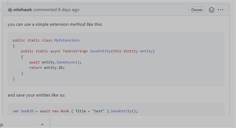 Ability To Save And Get Id Of Saved Entity Issue Dj Nitehawk Mongodb Entities Github
