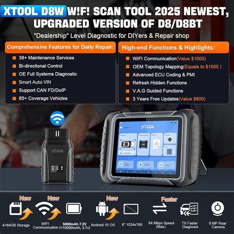 Xtool D8w Obd2 Scanner Bidirectional Scan Tool With Topology Mapping Xtool Official Car