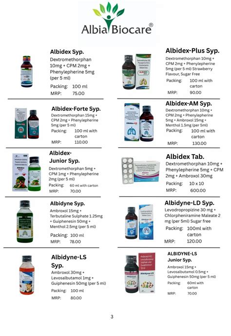 Dextromethorphan 10mg Phenylepherine 5mg Cpm 2mg Ambroxol 30mg