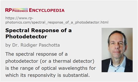 Spectral Response Of A Photodetector Limiting Factors Photon Energy Absorption Optical