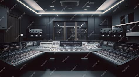 Premium Ai Image A Large Control Room With A Large Number Of Monitors