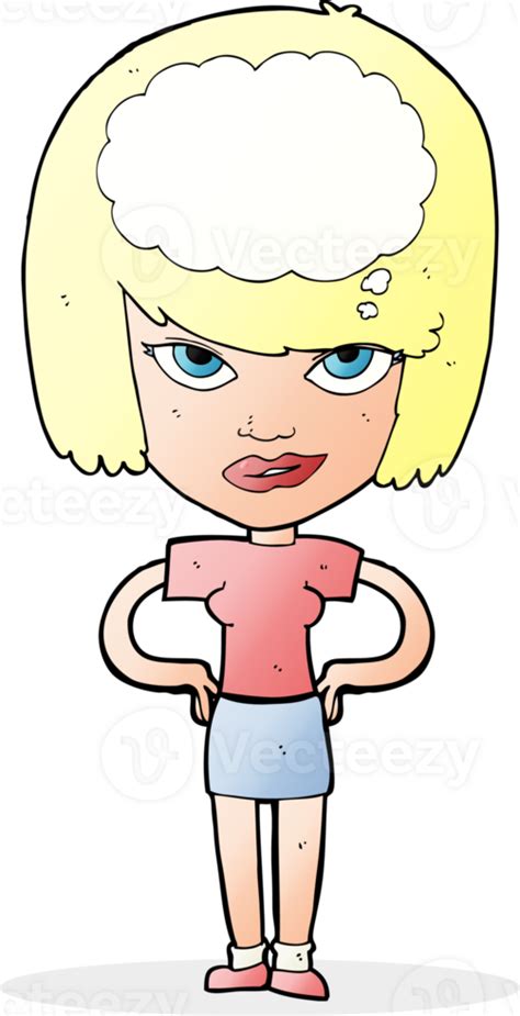 Mujer De Dibujos Animados Pensando 45034266 Png