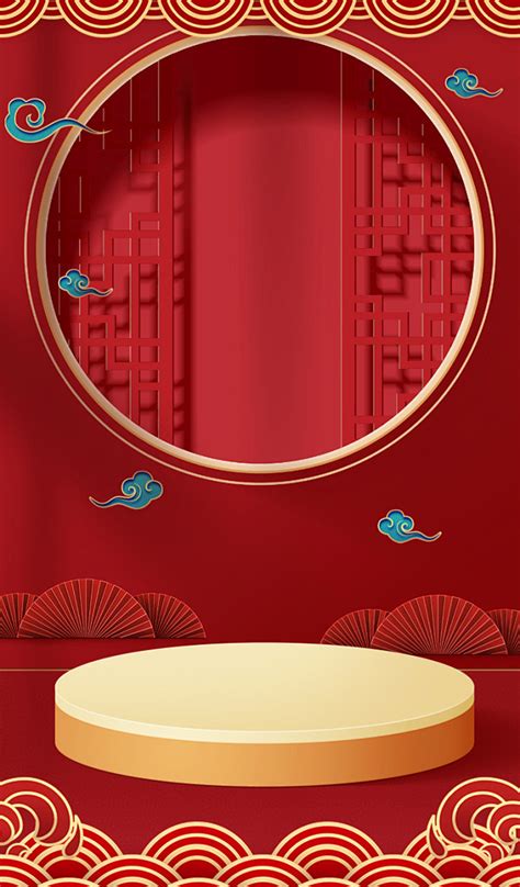 电商美容美妆中国风直播背景 花瓣网