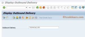 VL03N Tcode In SAP Display Outbound Delivery Tcodelearn
