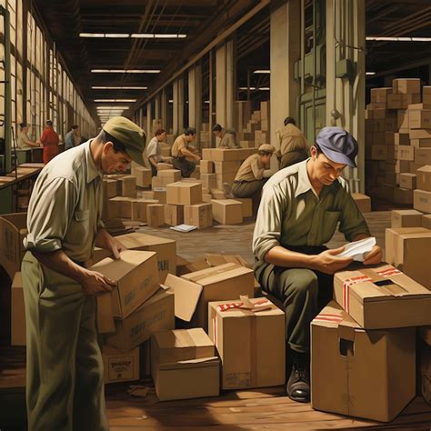 Premium Ai Image Warehouse Workers Sorting Packages