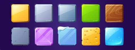 Square Buttons With Different Textures 14070918 Vector Art At Vecteezy