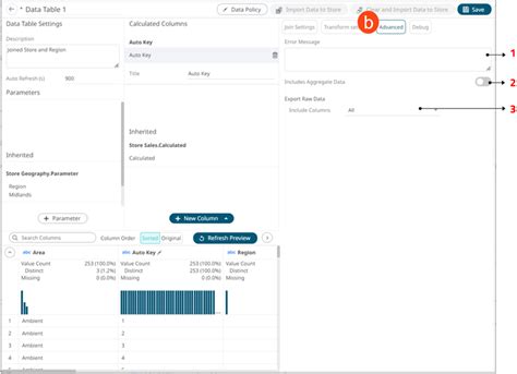 Working With Joined Data Table Editor