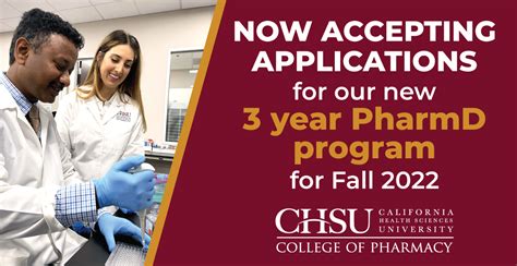 New 3 Year Doctor Of Pharmacy Program California Health Sciences
