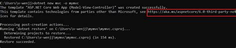 With NET 7 SDK The Docs Link Should Be Updated When Creating Mvc
