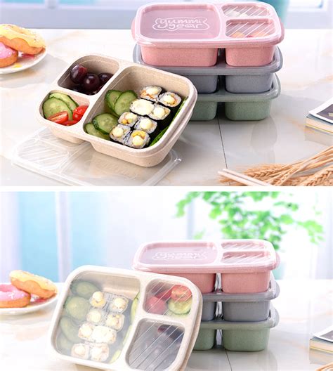 食品级稻壳饭盒 小麦餐具餐盒 麦香秸秆分格便当盒 方形快餐盒 阿里巴巴