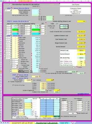 Residential Load Calculation Spreadsheet Electrical Knowhow