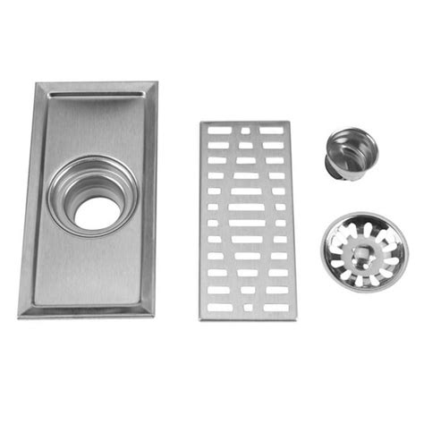 20x10cm Rectangle Stainless Steel Floor Drain Bathroom Shower Kitchen