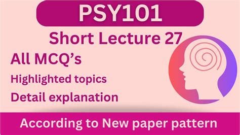 PSY Short Lecture Highlighted Questions PSY Lectures FinalTerm Full Detail In Short