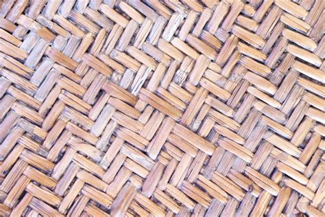 Old Rattan Mat Texture With Woven Patterns Abstract Brown Background