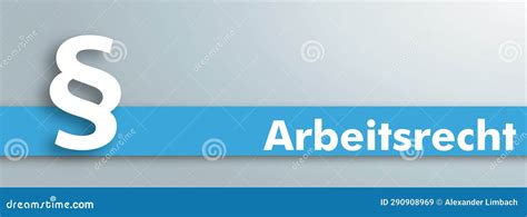 Paragraph Blue Banner Arbeitsrecht Header Stock Vector Illustration