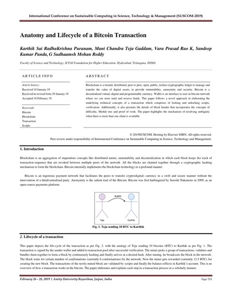 Pdf Anatomy And Lifecycle Of A Bitcoin Transaction