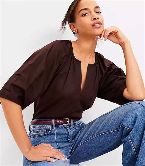 Deep V Neck Crop Tops Loft