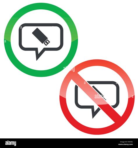 USB Stick Message Permission Signs Stock Photo Alamy