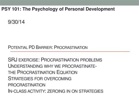 Ppt Psy 101 The Psychology Of Personal Development Powerpoint