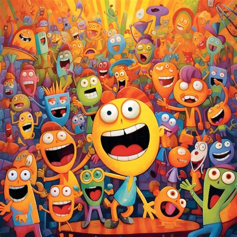 A Joyful Gathering Of Animated Characters Premium Ai Generated Image