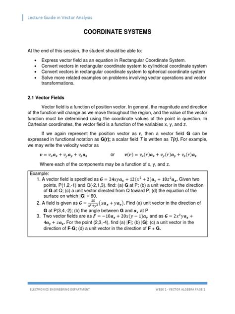 vector analysis pdf euclidean vector cartesian coordinate system