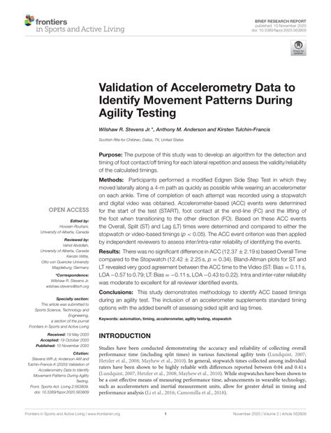 pdf validation of accelerometry data to identify movement patterns