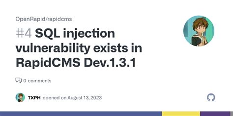Sql Injection Vulnerability Exists In Rapidcms Dev Issue