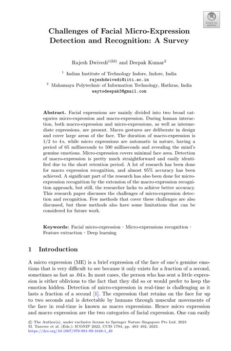 pdf challenges of facial micro expression detection and recognition