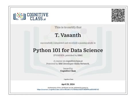 T Vasanth On Linkedin Excited To Announce My Completion Of The Python