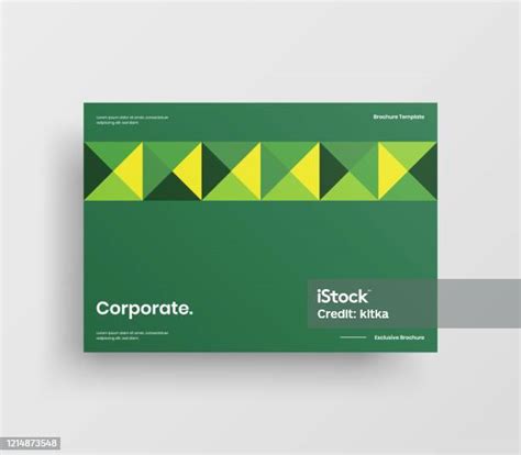 창조적 인 비즈니스 프리젠 테이션 벡터 A4 수평 방향 전면 페이지 모형 현대 기업 보고서는 추상적 인 기하학적 일러스트 디자인 레이아웃을 다룹니다 회사 Id 브로셔